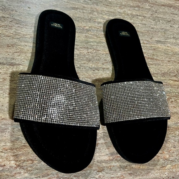 Victoria's Secret | Shoes | Nwob Victorias Secret Blingy Open Toe Flat ...